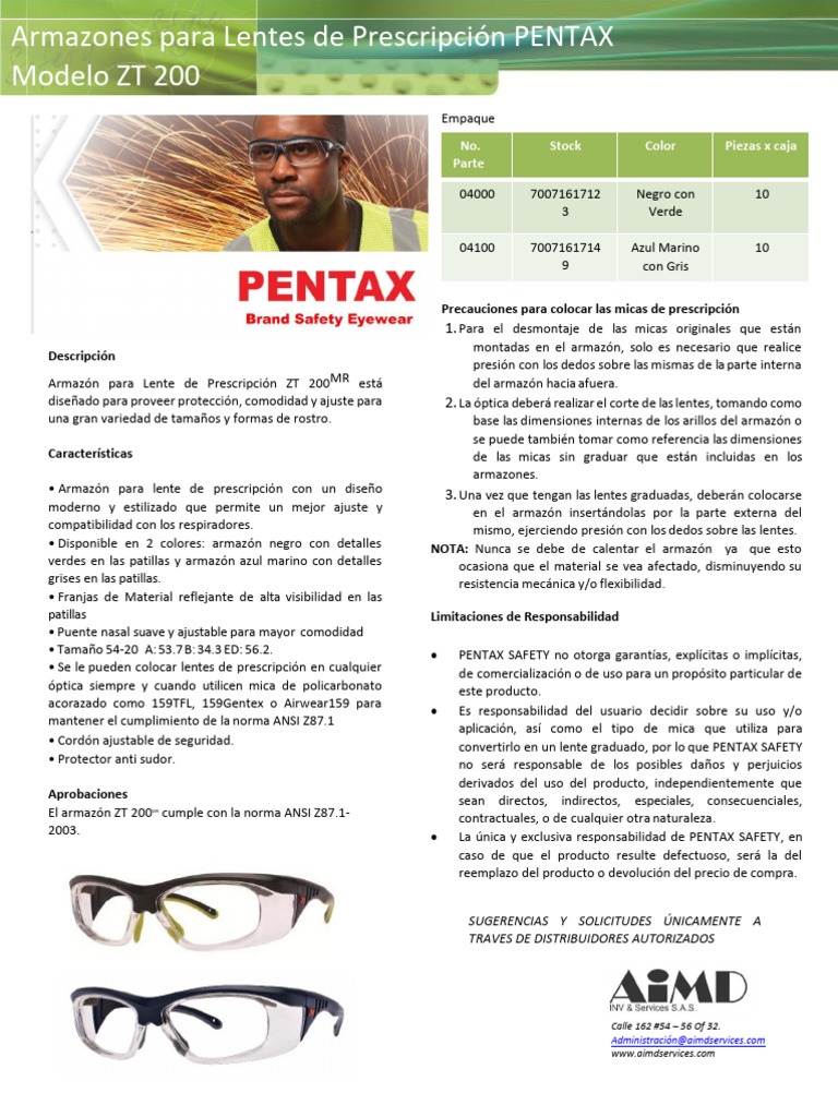 Ficha Tecnica Pentax | PDF