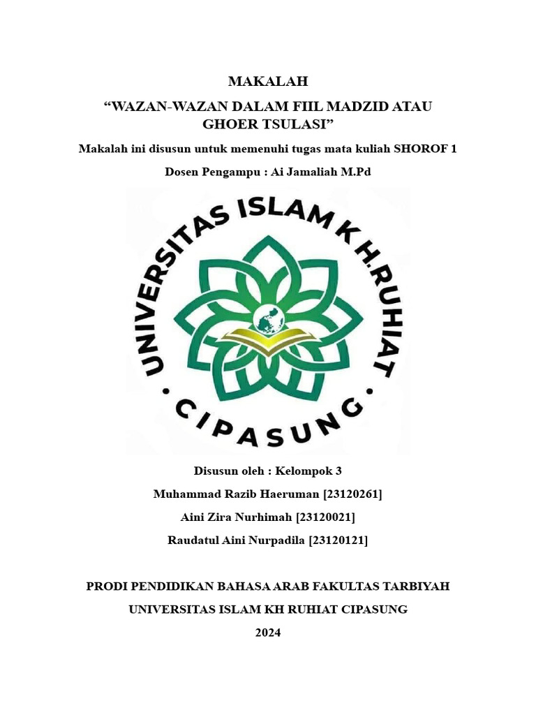 Wazan Fiil Madzid dalam Bahasa Arab | PDF