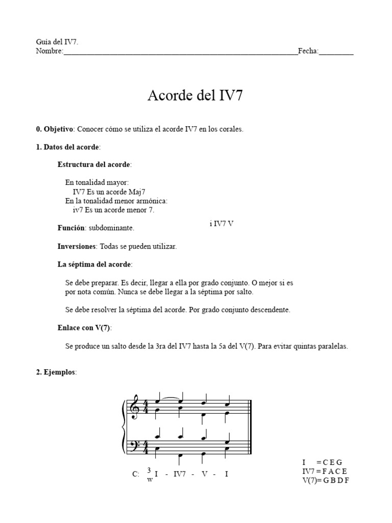 Acorde IV7 | Descargar gratis PDF | Acorde (Música) | Escalas musicales