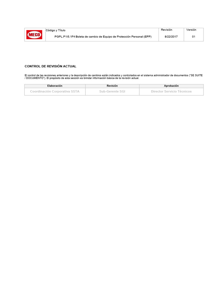 PGPL.P1I5.1F4 Boleta de Cambio de Equipo de Protección Personal (EPP) | PDF | Informática ...