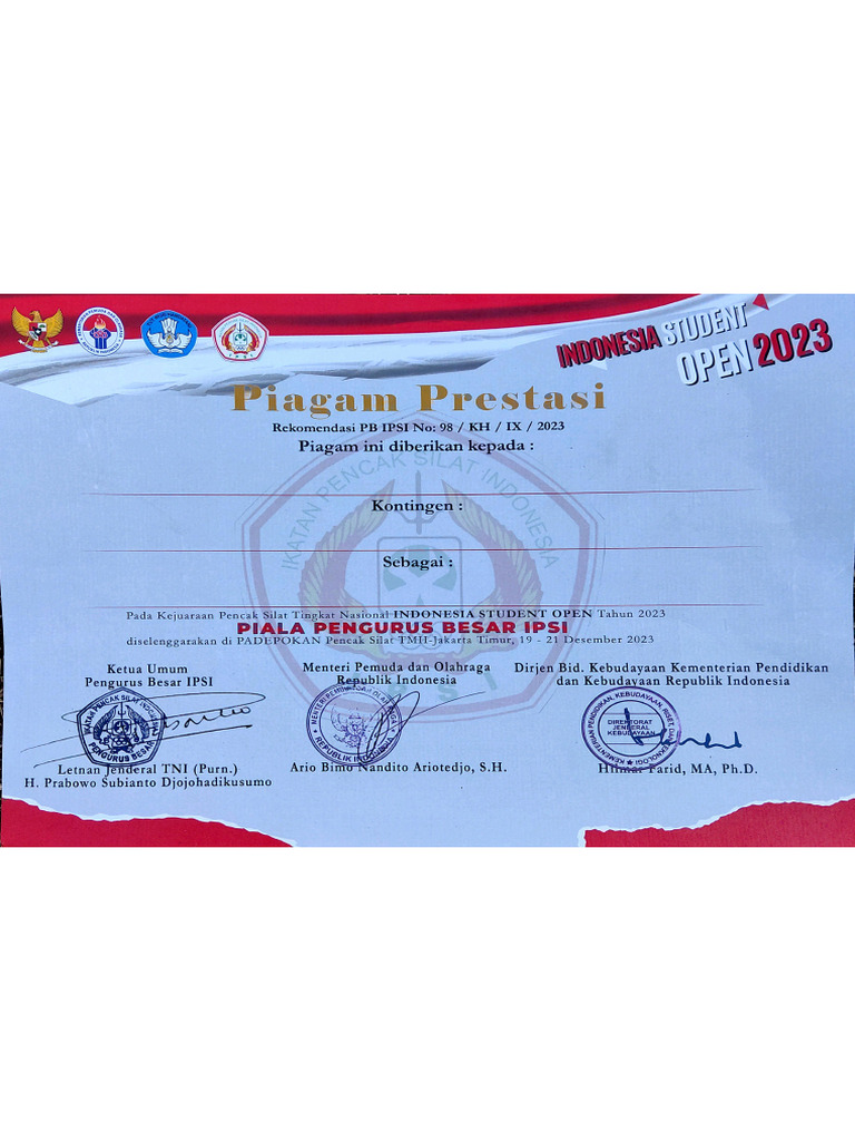 sertifikat pencak silat | PDF