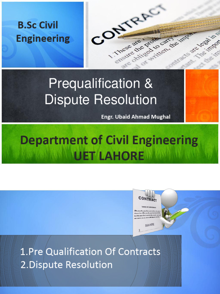2. Prequalification and Dispute Resolution | PDF | Arbitration | Lawsuit