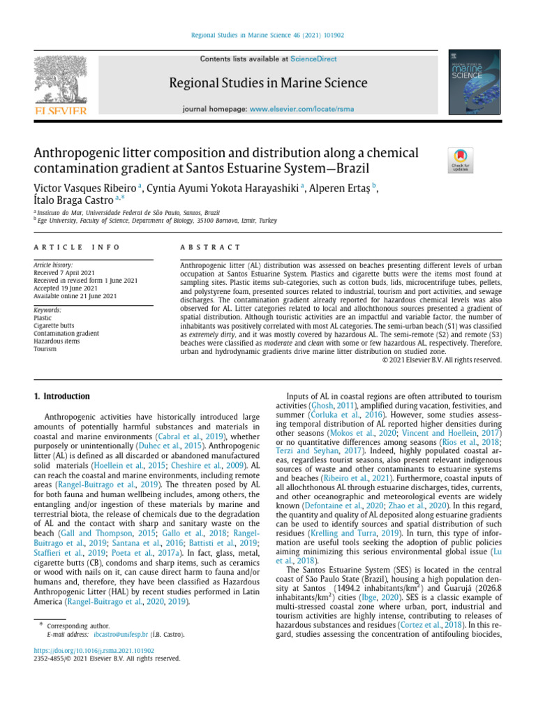 Ribeiro et al 2021_Anthropogenic litter composition and distribution ...