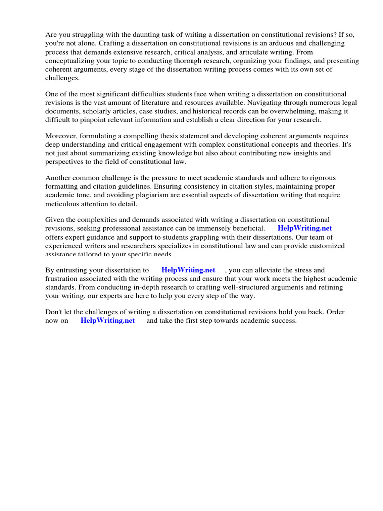 Dissertation Revisions Constitutionnelles | PDF | Thesis | Written Communication