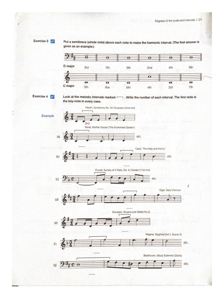 Degrees of the scale and intervals | PDF