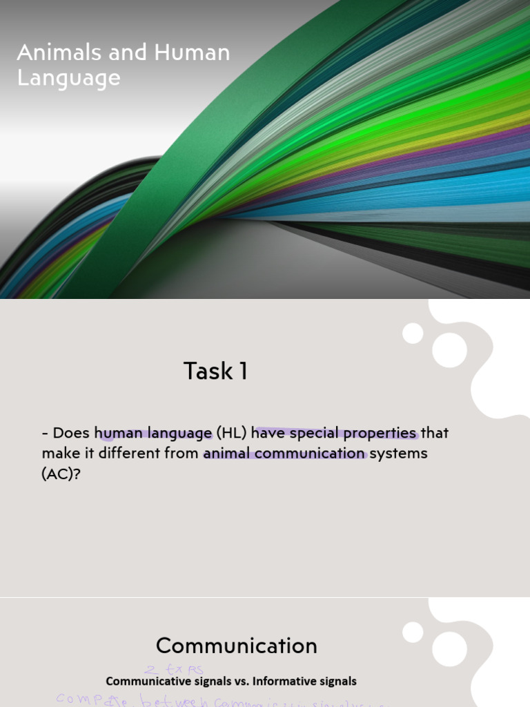 Unit 2 - Animals and Human Language | PDF | Communication | Morphology ...