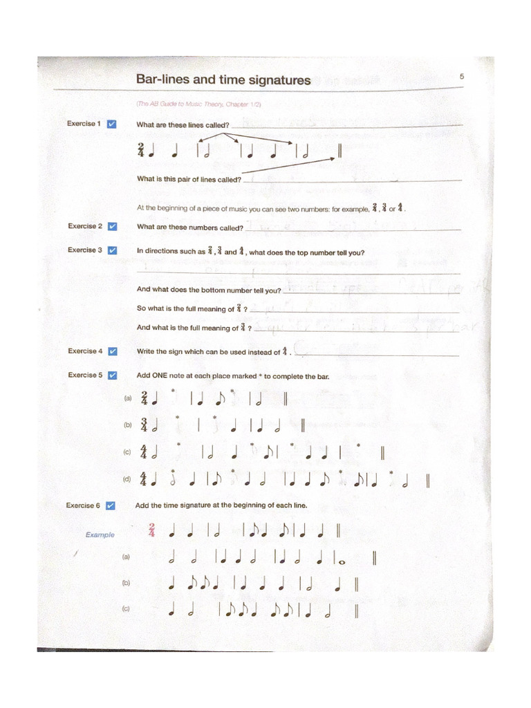 Bar-Lines and Time Signatures | PDF