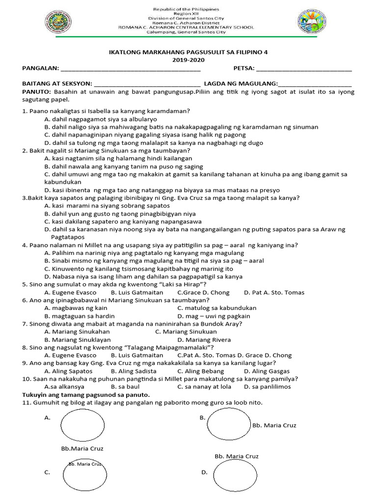 PT_FILIPINO 4_Q3 | PDF