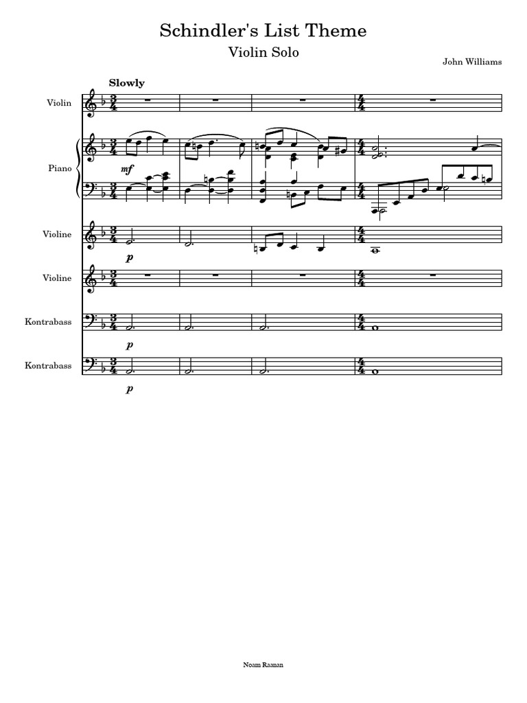 Schindlers List Theme-5 | PDF | Musicology | Box Zithers