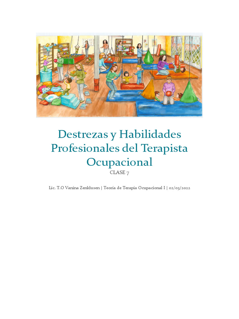 Destrezas y Habilidades Profesionales Del Terapista Ocupacional | PDF