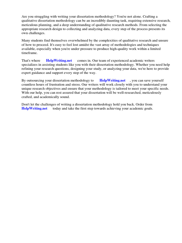 Sample Qualitative Dissertation Methodology | PDF | Methodology ...