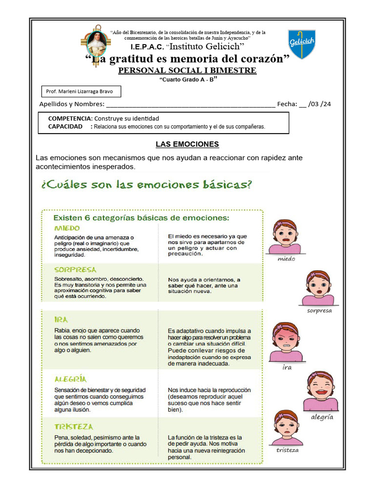 4 Practica P.S. - LAS EMOCIONES | PDF