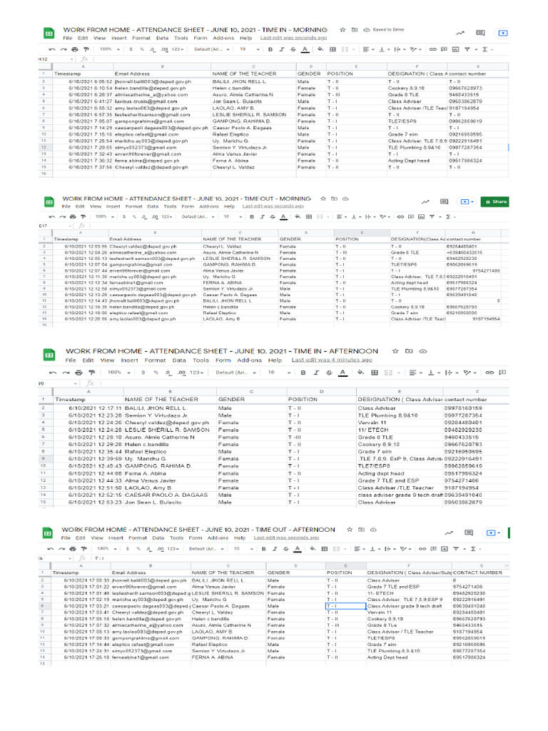 June 10 Summary Attendance | PDF