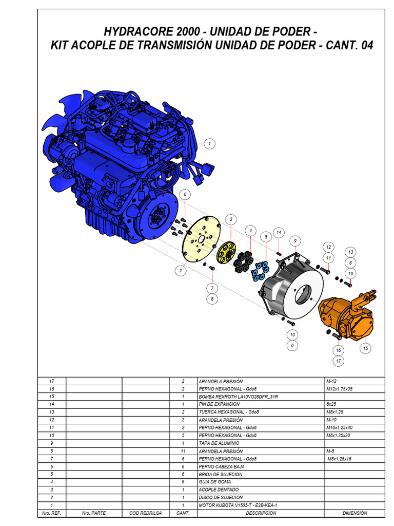Kit Acople de Transimison Unidad de Poder - Item 5 | PDF | Tornillo