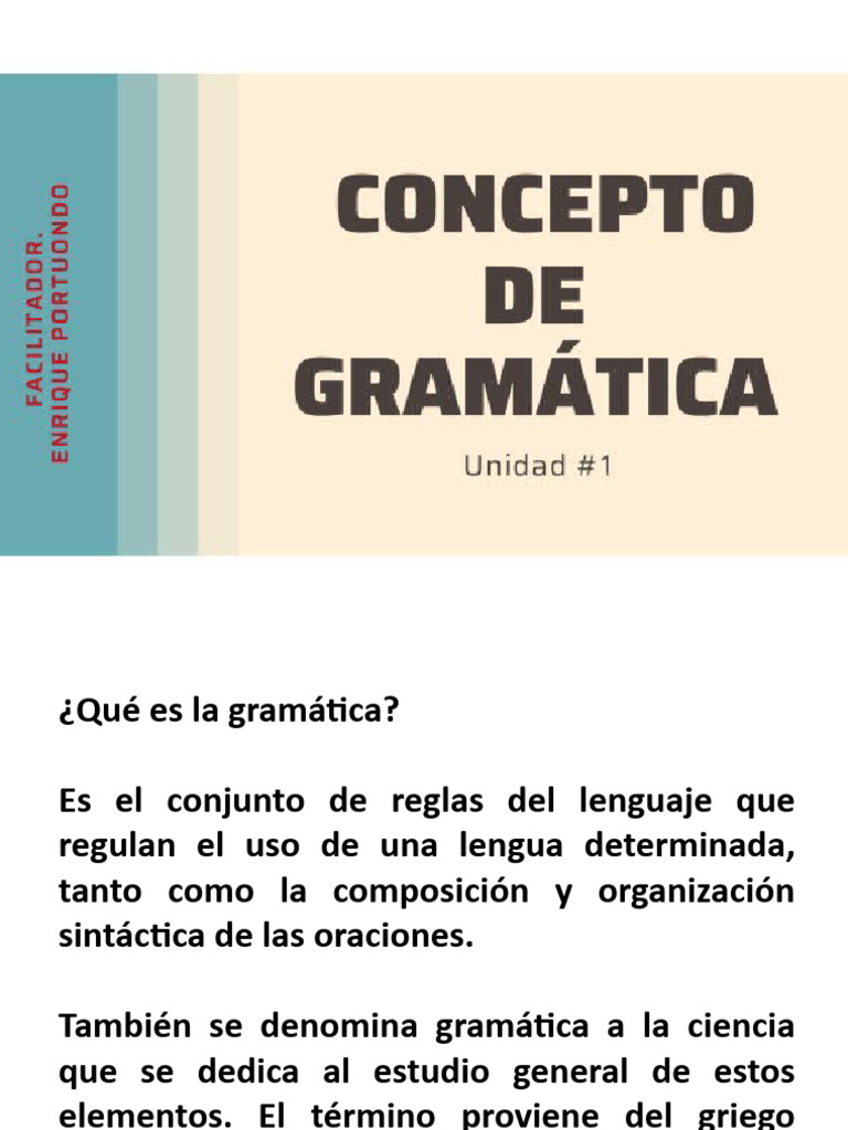 Unidad I. - Concepto de Gramática. Unidad 1 | PDF | Puntuación | Gramática