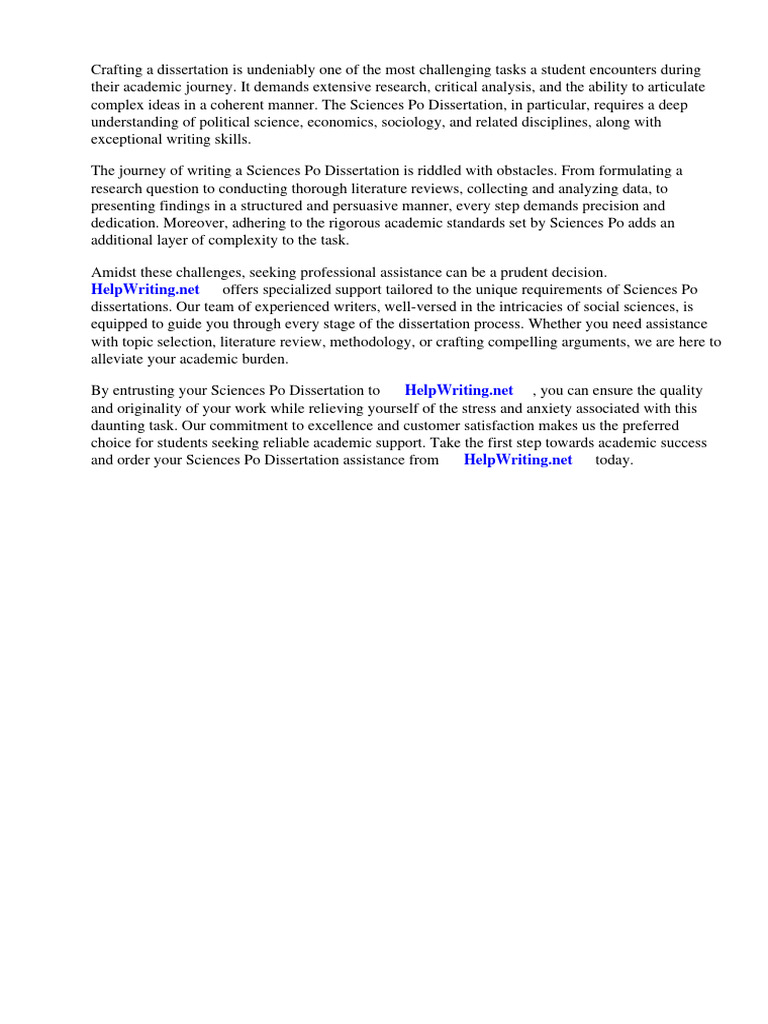 Sciences Po Dissertation | Download Free PDF | Thesis