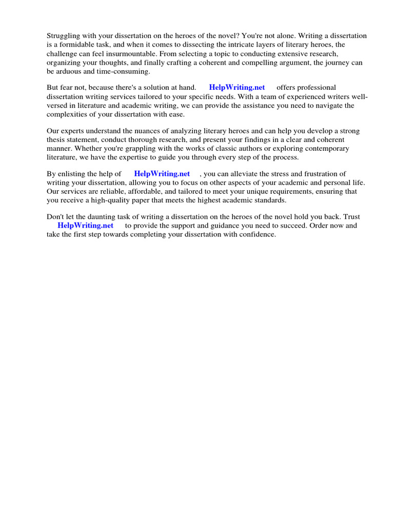 Dissertation Sur Heros de Roman | PDF | Scribd | Thesis