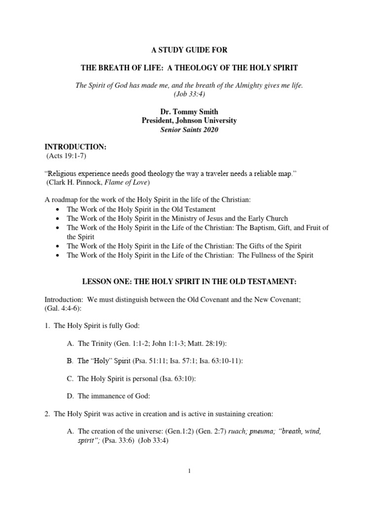 Holy Spirit Study Guide | PDF | Spiritual Gift | Holy Spirit