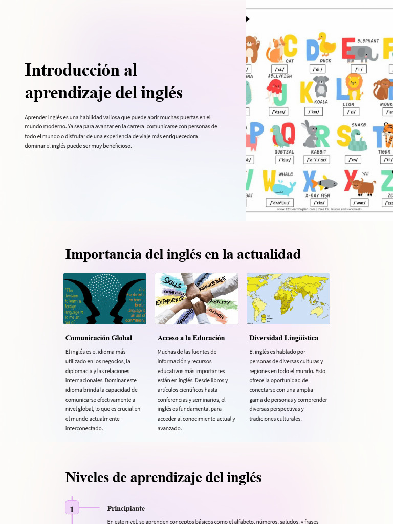 Introduccion Al Aprendizaje Del Ingles | PDF | Idioma en Inglés | Aprendizaje