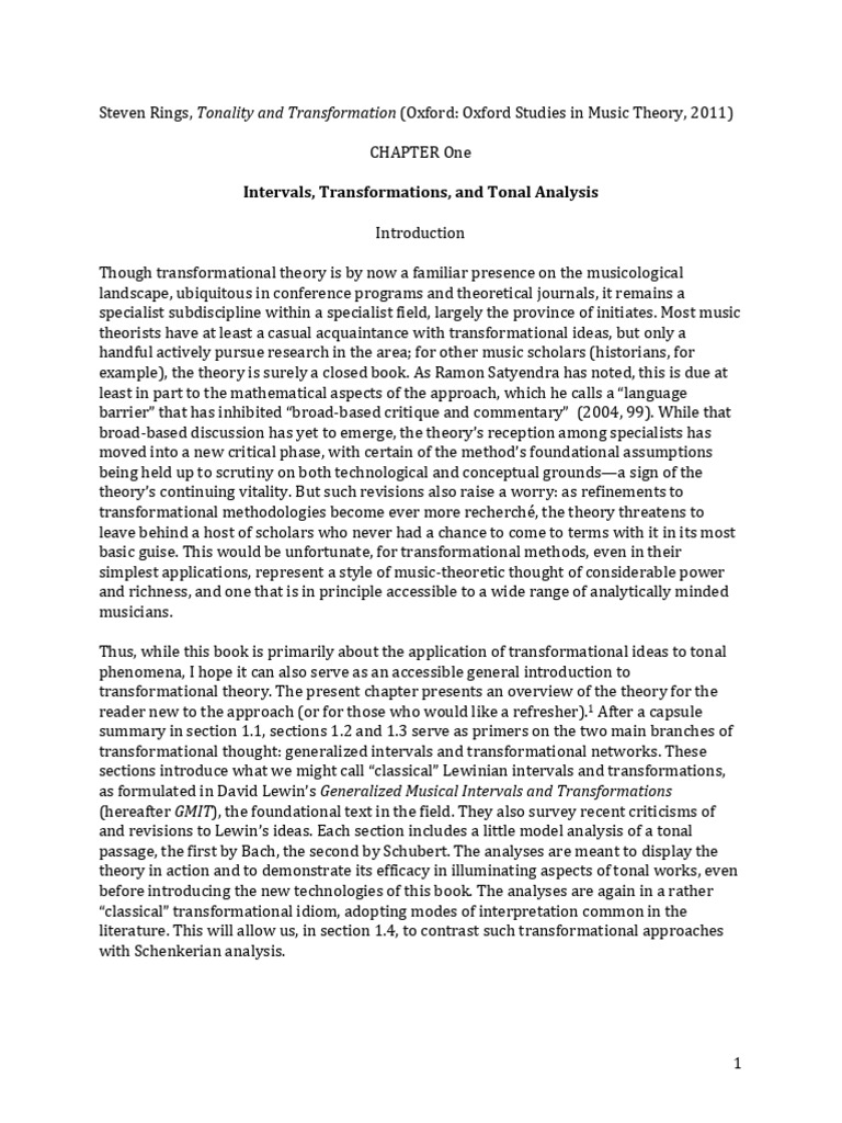 Rings Introduction Tonality and Transformation | PDF | Group (Mathematics) | Interval (Music)