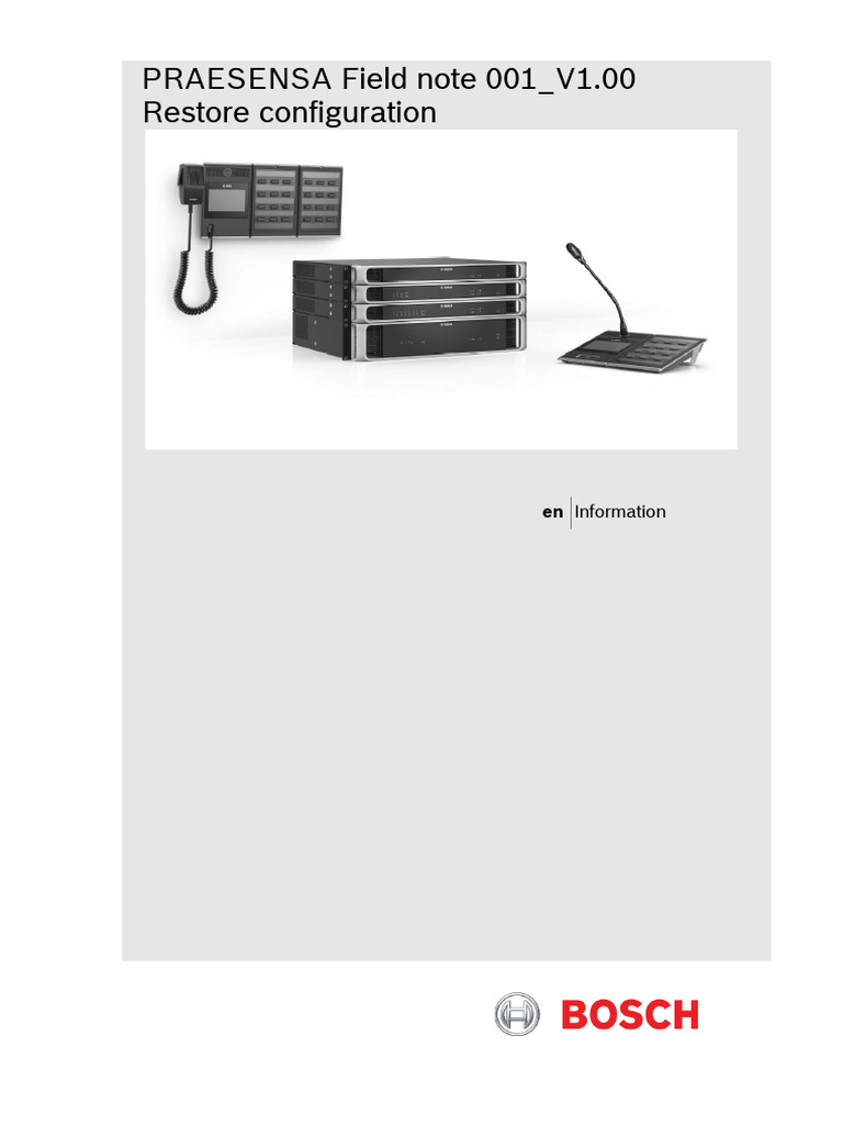 PRAESENSA Backup & Restore Guide | PDF