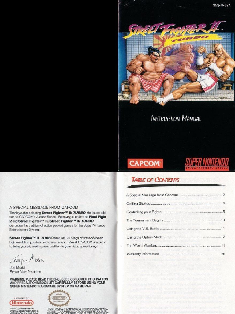Nintendo SNES Street Fighter II Turbo - Hyper Fighting | PDF