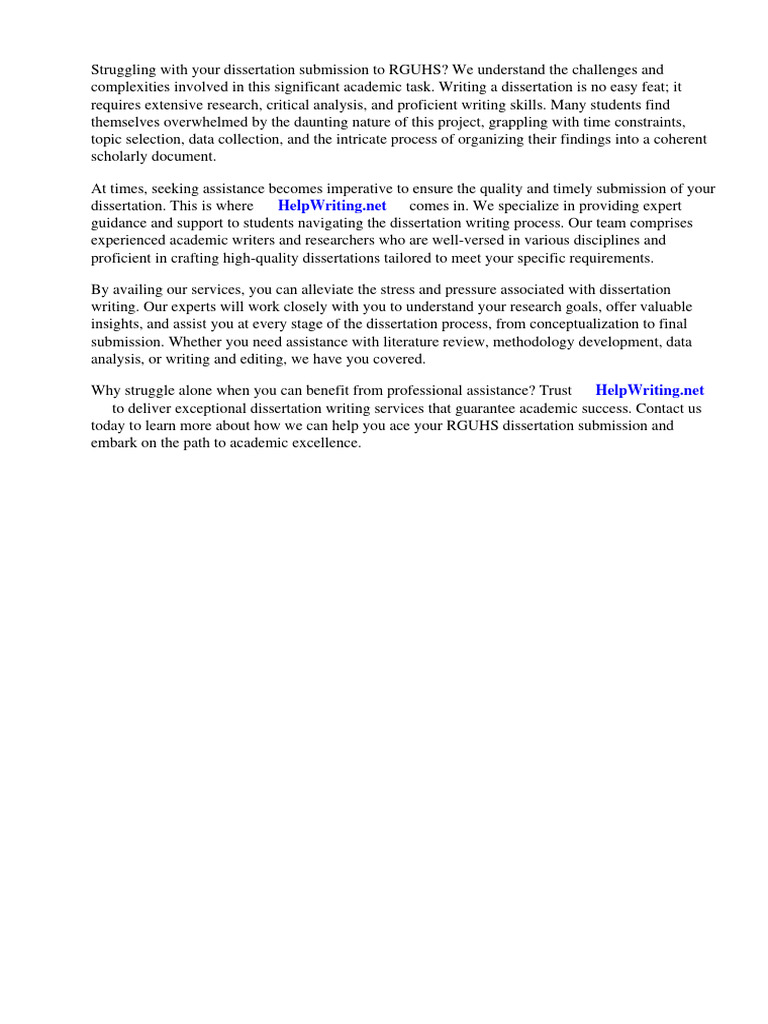 Rguhs Dissertation Submission | PDF | Thesis | Medical School