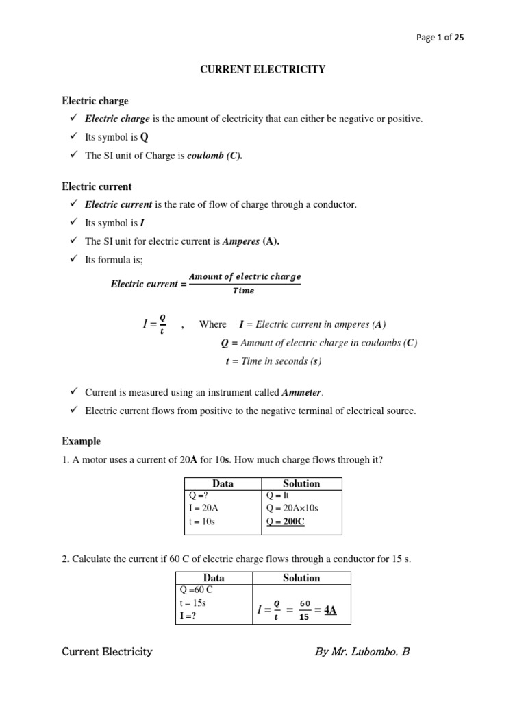 Electricity Concepts for Students | PDF | Electrical Resistance And ...