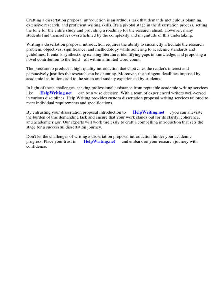 Example Dissertation Proposal Introduction | PDF | Thesis | Academic ...