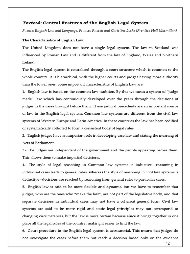 English Legal System | PDF | Equity (Law) | Common Law