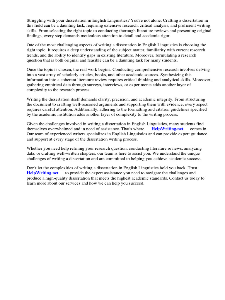 Dissertation Topics in English Linguistics | PDF | Linguistics | English Language