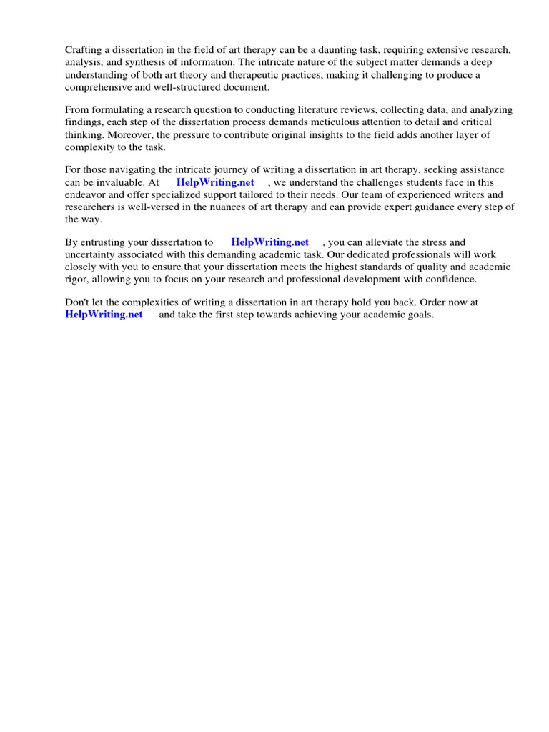 Dissertation Art Therapy | PDF | Art Therapy | Psychotherapy