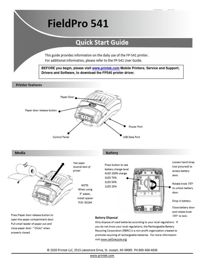 FP-541 Quick Start Guide | PDF | Printer (Computing) | Usb