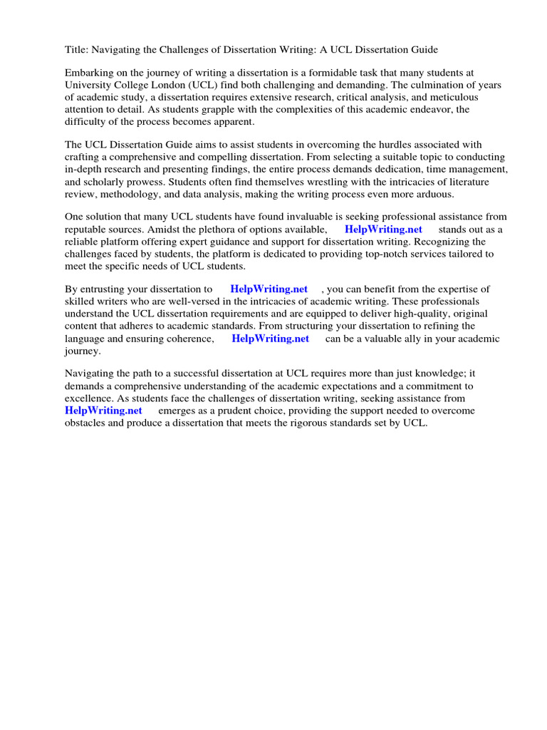 Ucl Dissertation Guide | PDF | Psychotherapy | Mental Disorder