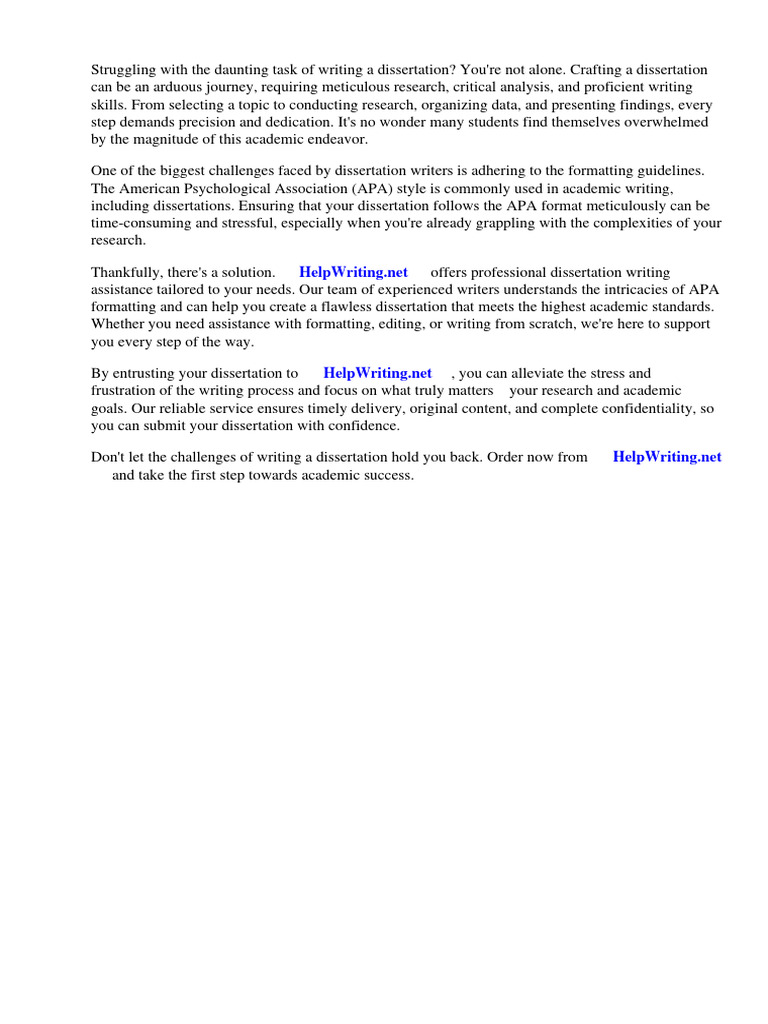 Apa Dissertation Template | PDF