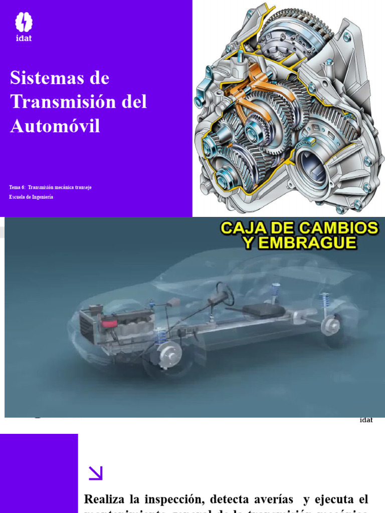 Transmisión Mecánica Transeje en Automóviles | PDF | Eje | Engranaje