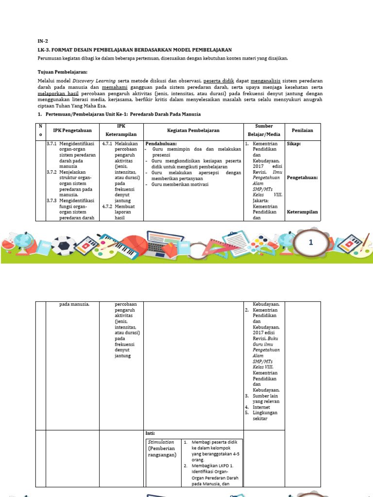 LK.3 Format Desain Pembelajaran - Rini Suwardinni - SMP Muh 2 Cisaat | PDF