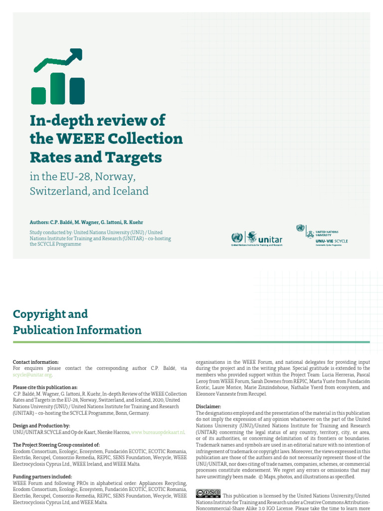 In Depth Review WEEE Collection Targets and Rates UNITAR 2020 Final ...