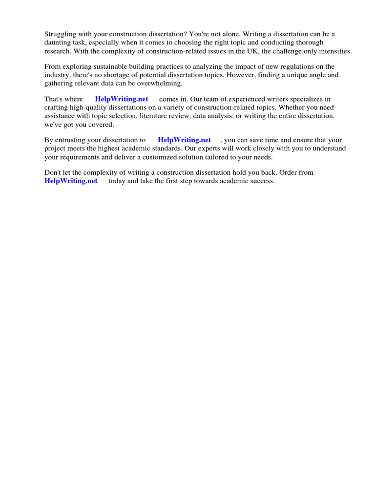 Construction Dissertation Topics Uk | PDF | Thesis | Building ...
