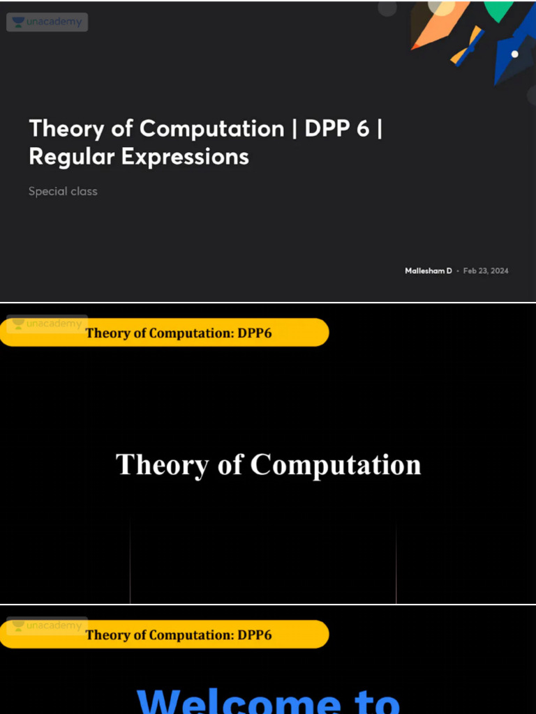 Theory of Computation DPP 6 Regular Expressions No Anno | PDF