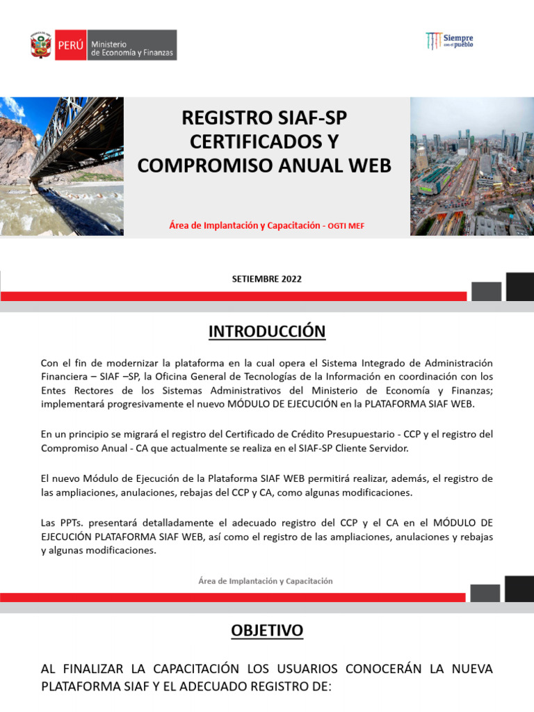 Registro de Certificaciones Presupuestales y Compromisos Anuales en La Plataforma Siaf | PDF ...