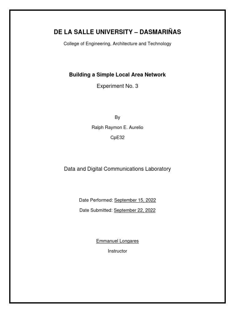 Data Communication Lab Act 3 | PDF | Computer Network | Local Area Network