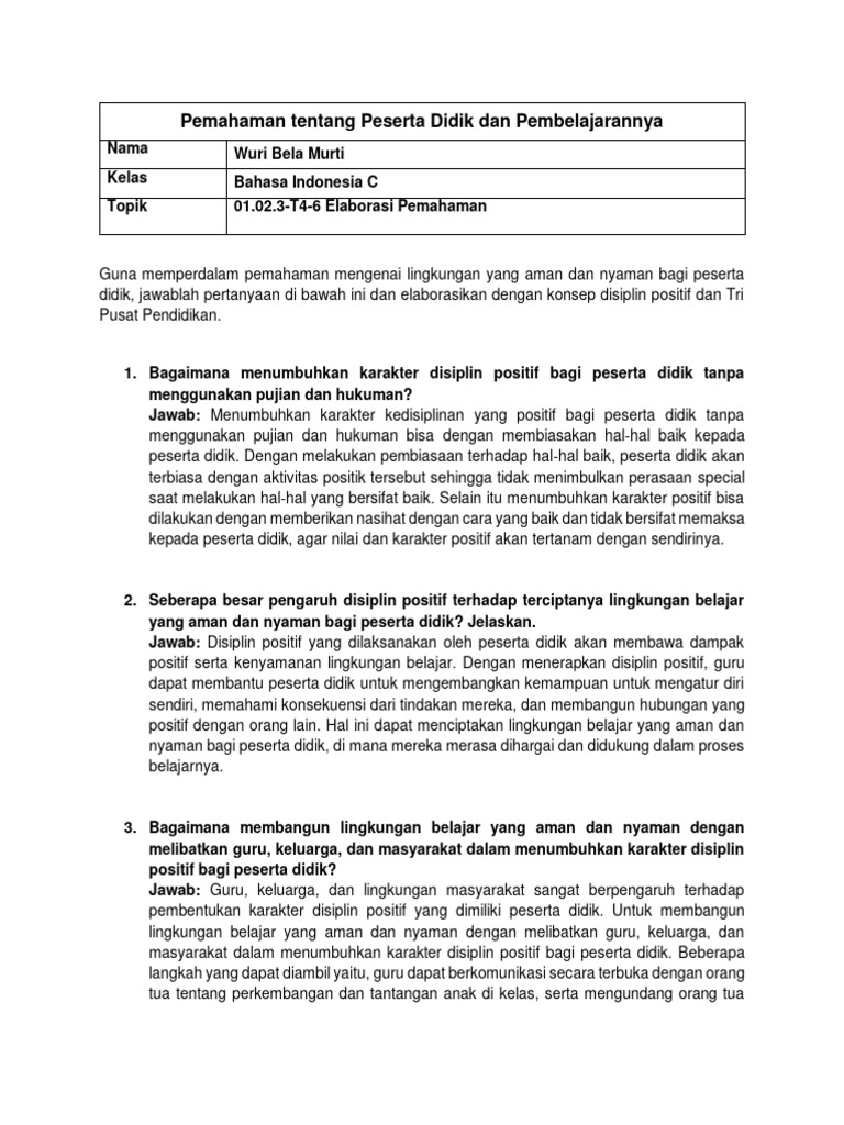 TOPIK 4 Elaborasi Pemahaman - PPDP Wuri Bela Murti | PDF