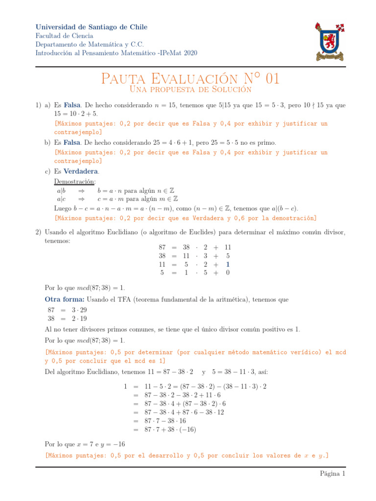 IPeMat_Evaluacion01-pauta | PDF | Matemática Elemental | Lógica matemática