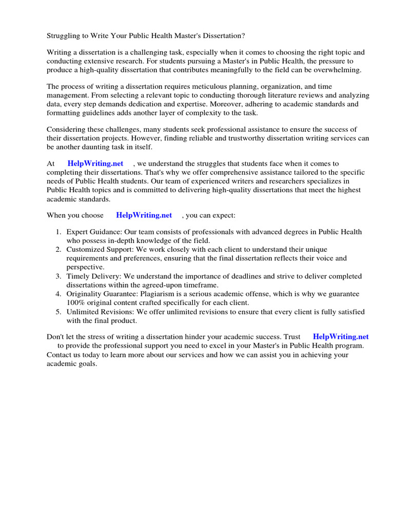 Dissertation Topics Masters Public Health | Download Free PDF | Health ...