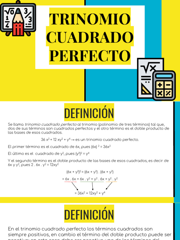 Trinomio Cuadrado Perfecto | PDF