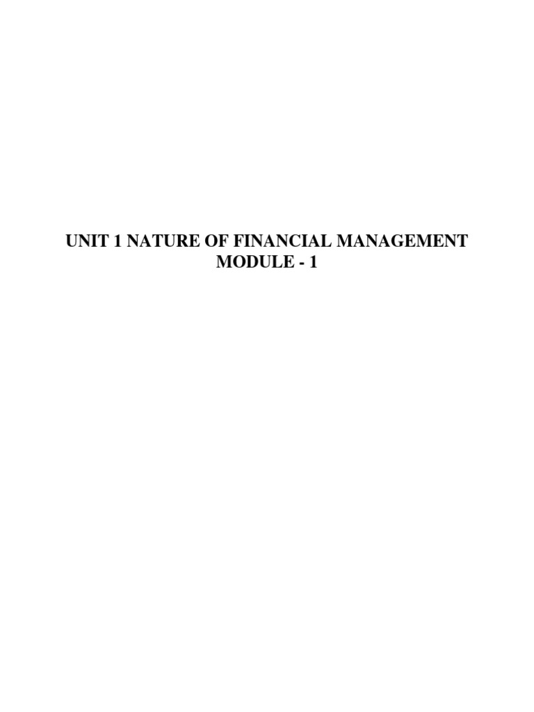 Unit 1 Nature of Financial Management | PDF | Stocks | Dividend