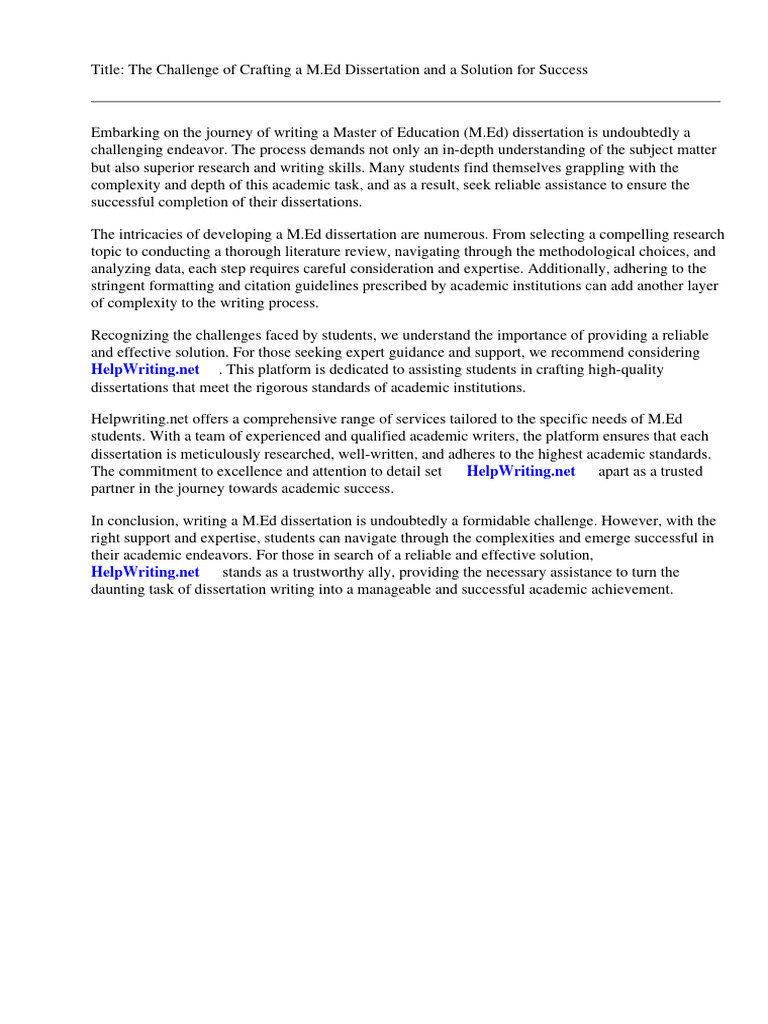 M.ed Dissertation | PDF | Teachers | Methodology