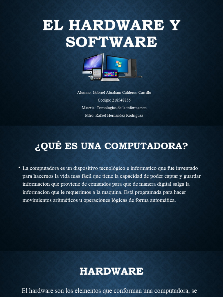 El Hardware y Software | PDF | Hardware de la computadora | Periférico