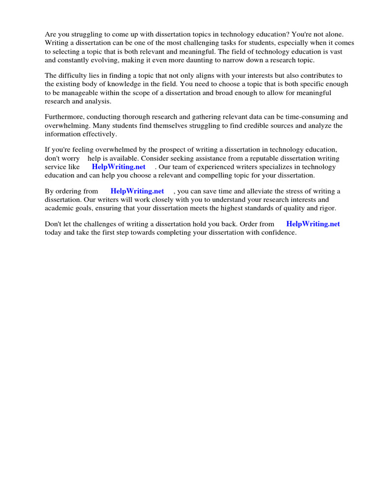 Dissertation Topics in Technology Education | PDF | Educational Technology | Teachers